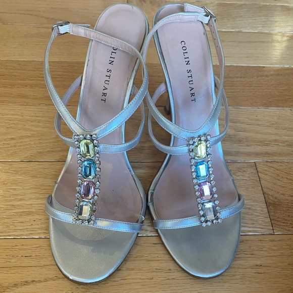 Colin Stuart | Shoes | Salecolin Stuart 8 Silver Rhinestone Heels ...